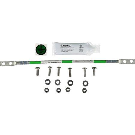 Burndy LLC - Ground Conductor/Jumper Kit: 9in #6 AWG - BGRKTD9D - Tessco