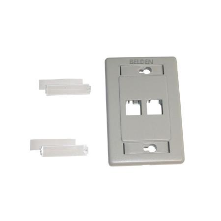 Belden, Inc. - 2 Port Face Plate MDVO White - AX101433 - Tessco